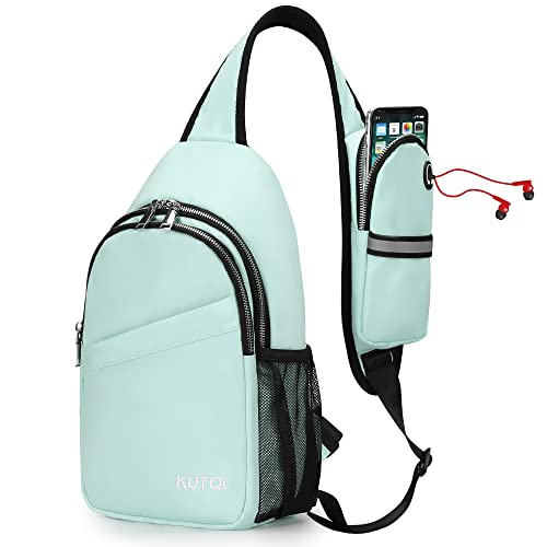 KUTQI Sling Backpack Crossbody Sling Bag for Women Travel Bag for Walking Shopping Day Trip(Light Blue)