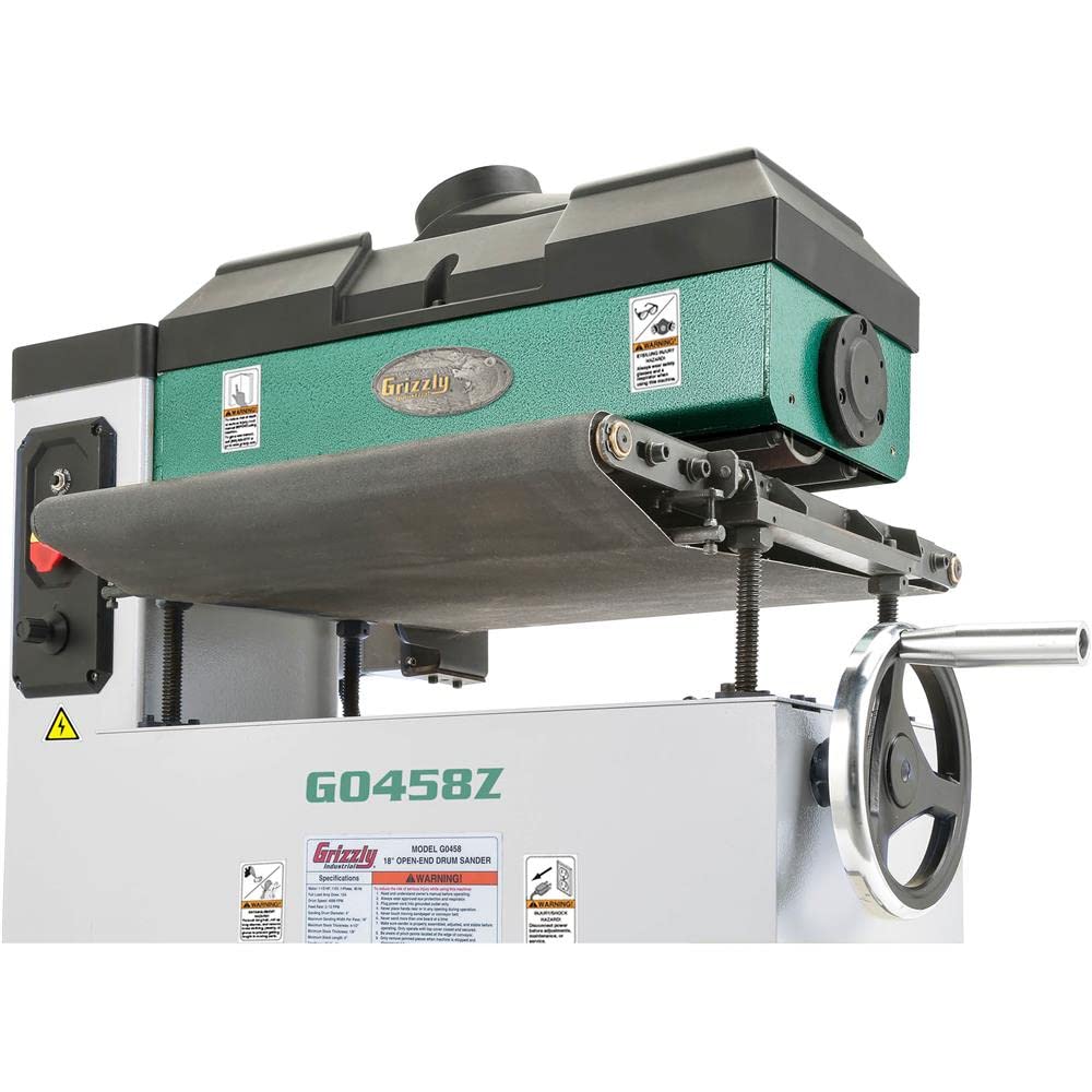 Grizzly Industrial G0458Z - 18" 1-1/2 HP Open-End Drum Sander w/VS Feed