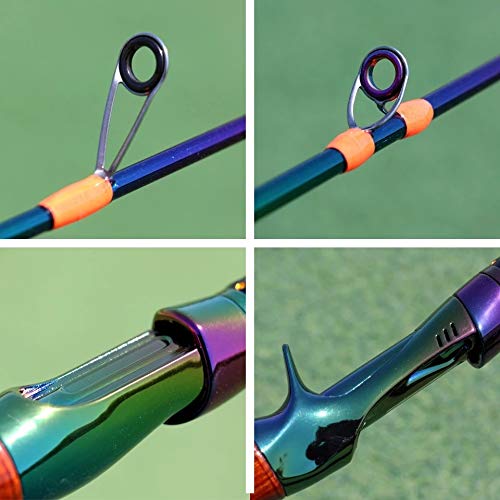 GGRBH Colorful Carbon Ul Spinning Rod 1.68m 3-7g Ultralight Casting Rod Light Lure Fishing Rod Solid Tips Pole ( Color : Casting Rod )