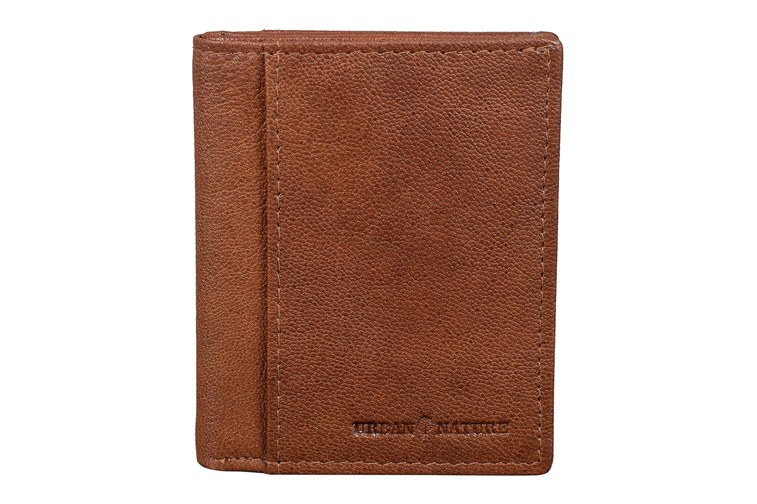 Urban Nature Tan Genuine Leather RFID Protected Slim Billfold Business Card holder Minimalist Wallet