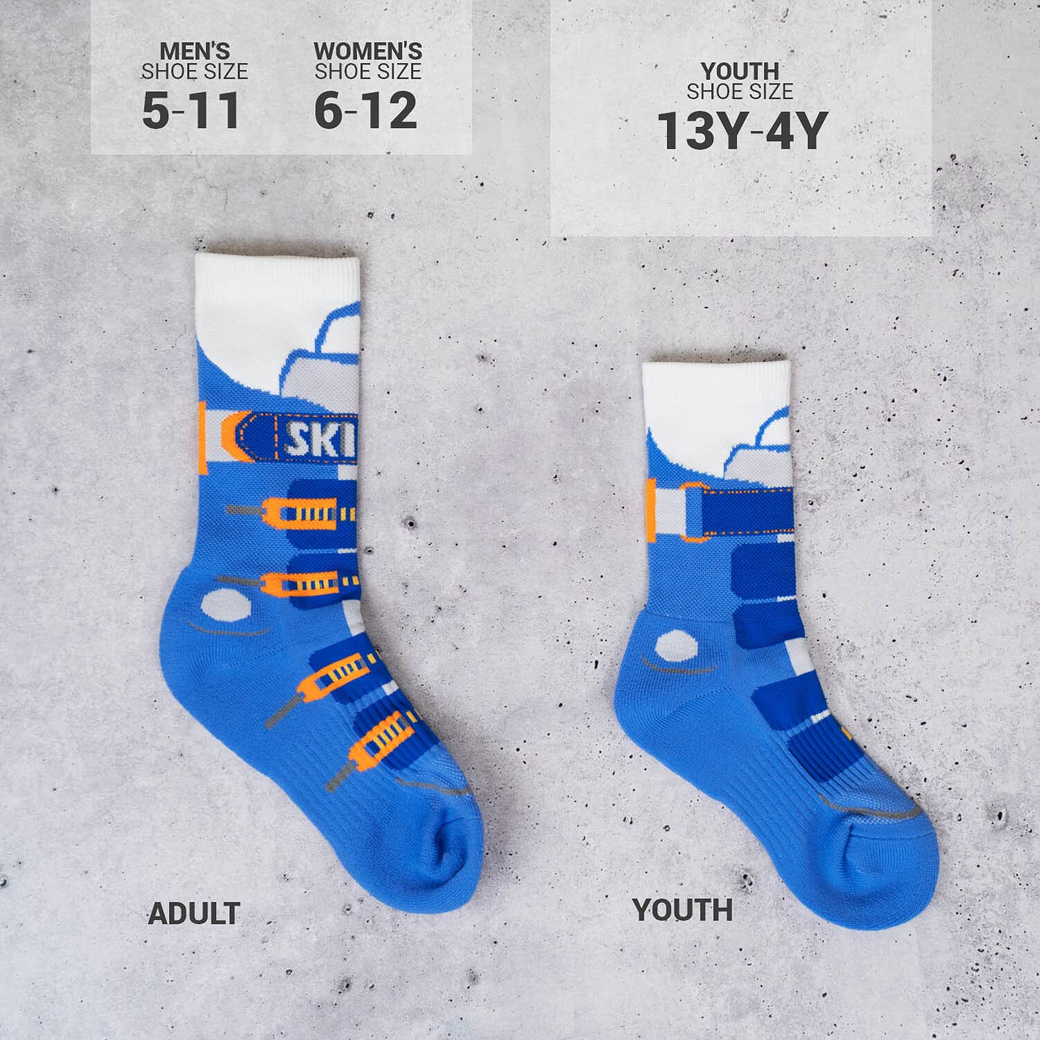ChalkTalkSPORTS Skiing Woven Mid-Calf Socks | Everyday Casual Ski Socks | Ski Boot Adult