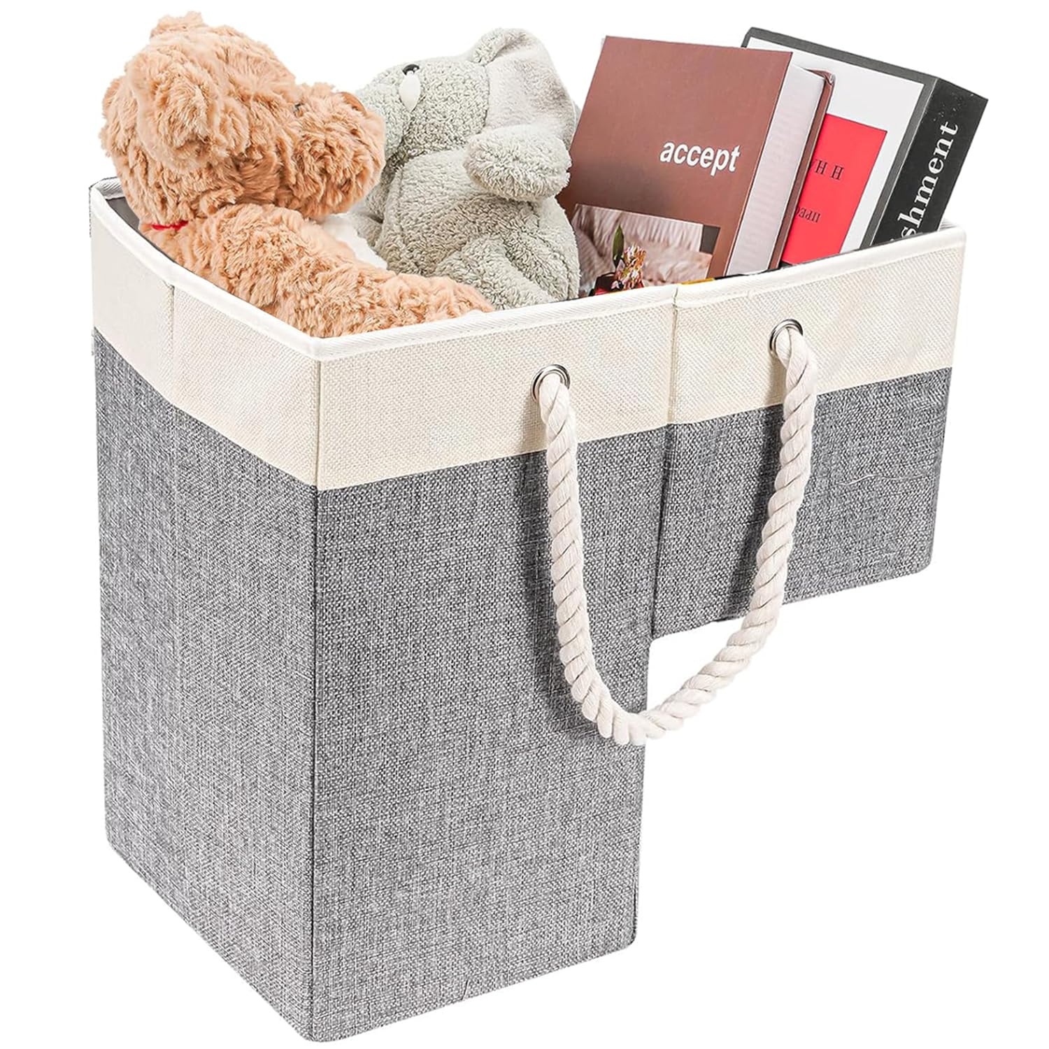 Gachiwar Stair Storage basket,16" L x 10" W x 16" H,dirty clothes basket,hanging baskets for organizing carpeted stairs,book,wooden