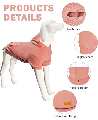 Kickred Basic Dog Hoodie Sweatshirts, Pet Clothes Hoodies, Granular Velvet, Sweater with Hat and Leash Hole, Soft Velvet Outfit Coat for Small Medium Large Dogs