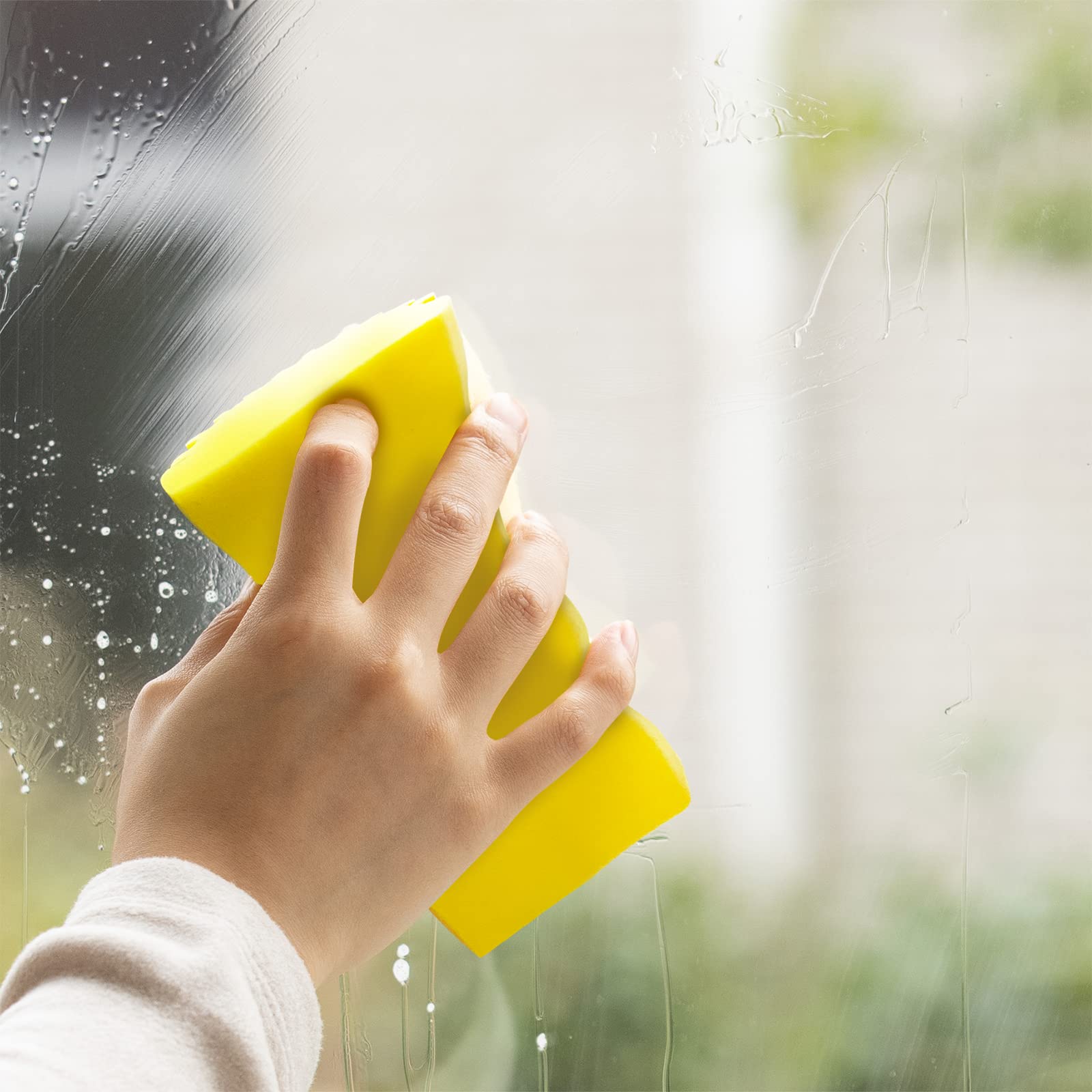 Damp Clean Duster Sponge, Sponge Cleaning Brush, PVA Sponge, Duster for Cleaning Blinds, Glass, Baseboards,Vents, Railings, Mirrors, Window Track Grooves and Faucets