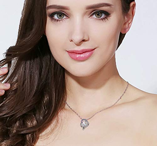 chaomingzhen 925 Sterling Silver Heart Pendant Necklace Engraved Sweet 16 16th Birthday Gift for HER