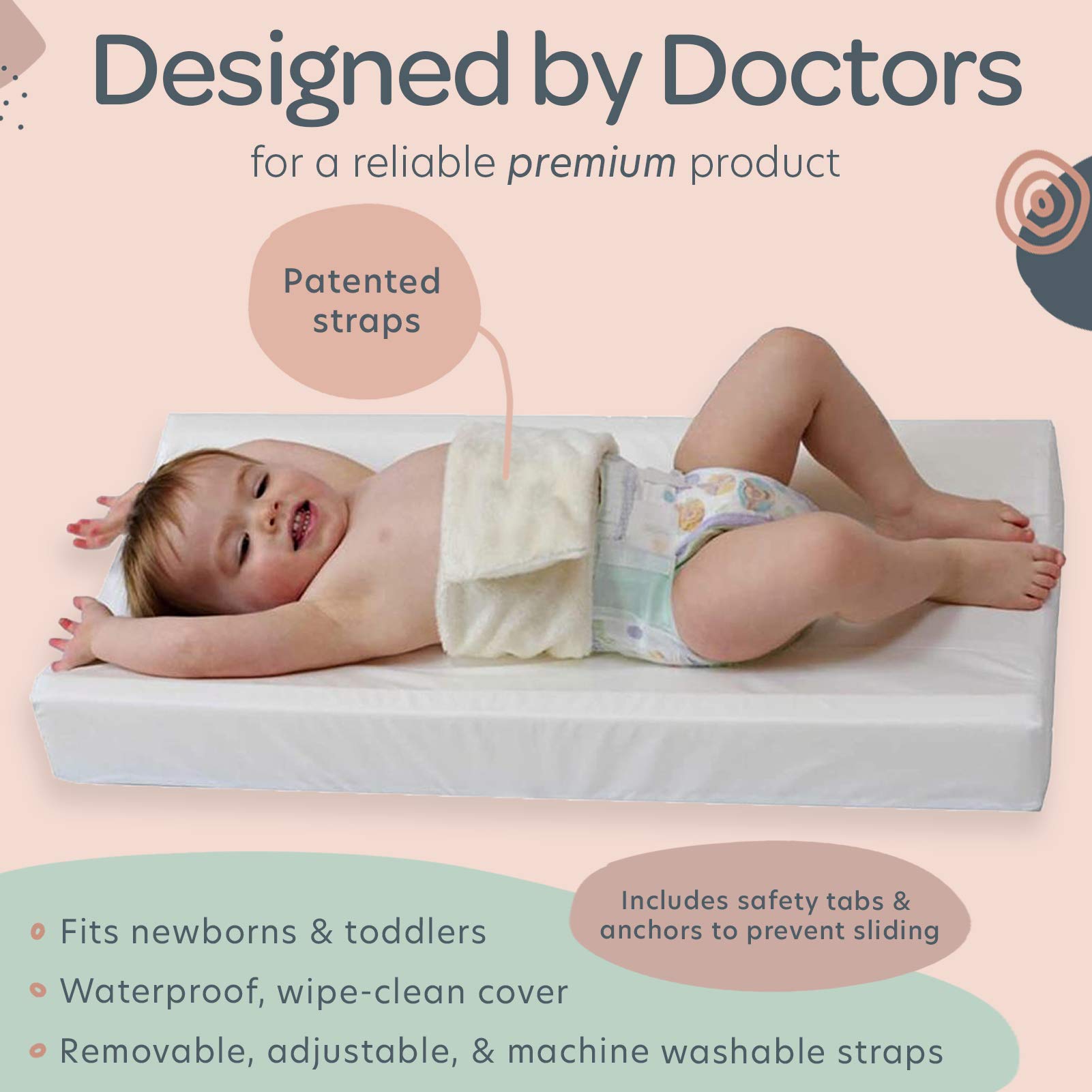 PooPoose Baby Changing Pad - PooPoose Changing Pad Cover (Midnight Blue) - Diaper Mat for Table, Dresser, Change Station, Soft Secure