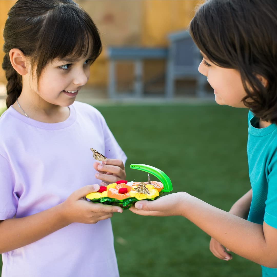 Butterfly Garden: Home School Habitat and Two Live Cups of Caterpillars - with Deluxe Butterfly Feeder - Includes Both English and Spanish Butterfly STEM Activity Journals