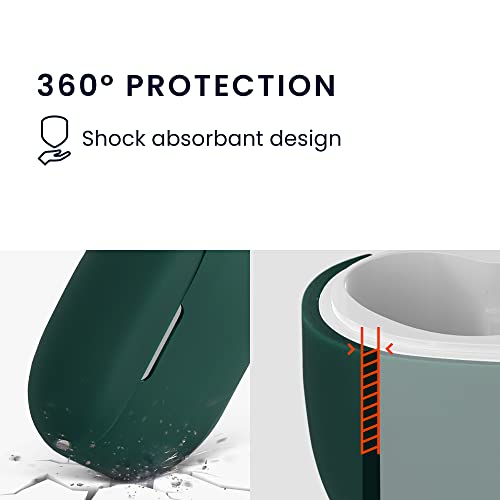 kwmobile Case Compatible with Anker Soundcore Life A3i Case - Silicone Cover Holder for Earbuds - Dark Green
