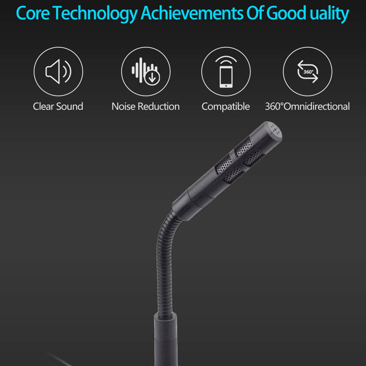 USB Microphone for Computer, Gojiny USB Condenser Microphone 360 Deagree Flexible Goosenecks Microphone for PC Desktop Laptop Meeting Office Recording Podcasting