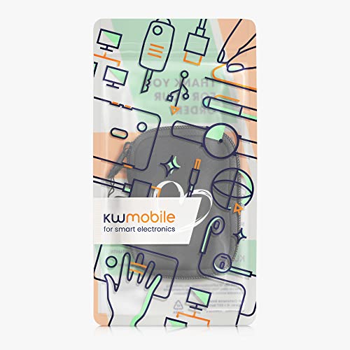 kwmobile Neoprene Case Compatible with in-Ear Headphones - 2.3 x 3.5 inches (6 x 9 cm) Case with Zip - Brushed Heart