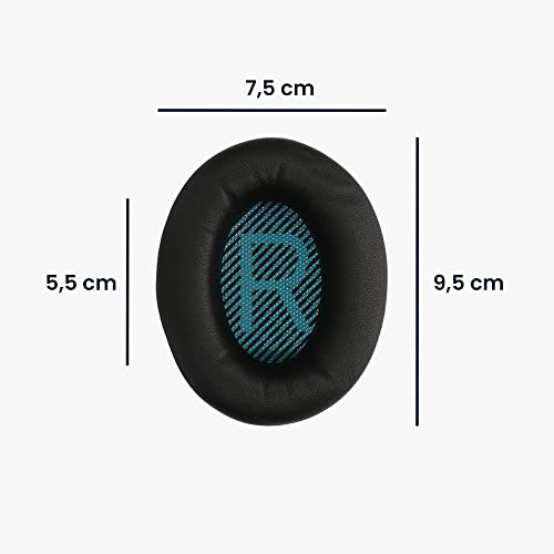 kwmobile Replacement Earpads Compatible with Bose Soundlink Around-Ear Wireless II - 2X Sheepskin Headphones Pads - Black