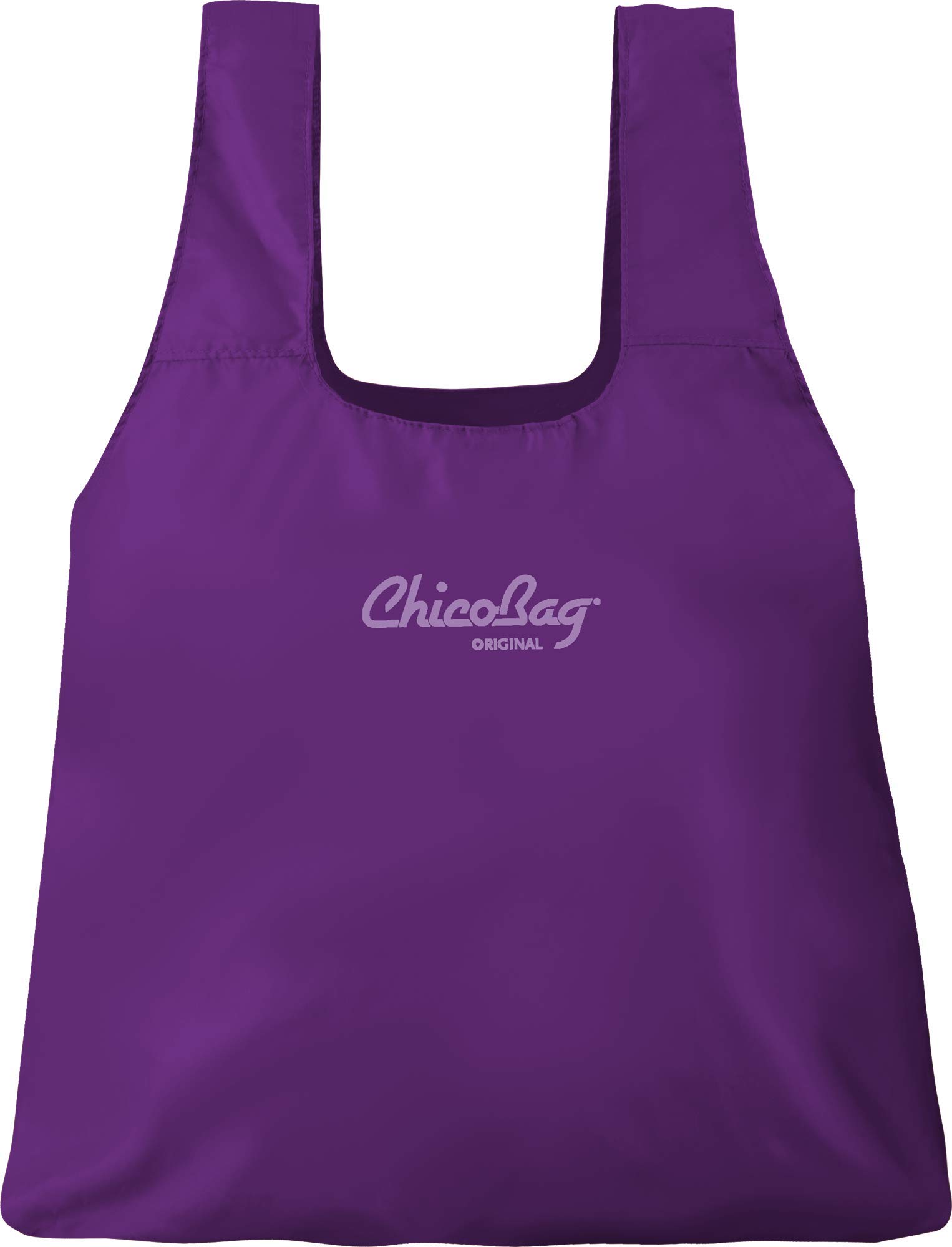 ChicoBag Original Compact Reusable Grocery Bag w/Attached Pouch and Carabiner Clip | Perfect for Shopping, Travel, Organization | Eco-Conscious Packable Tote | Purple (Pack of 4)