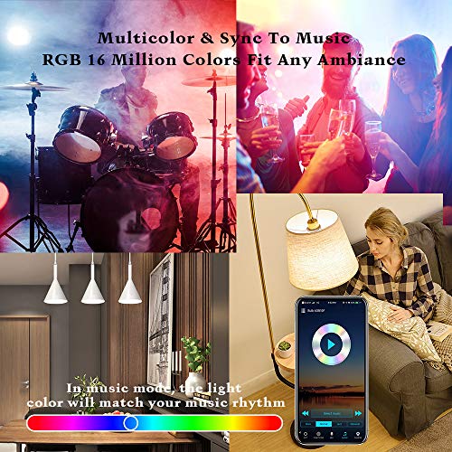 CT CAPETRONIX Smart WiFi LED Light Bulbs, Work with Alexa Echo Dot, Google Home(No Hub Required), RGBW Color Changing Light Bulbs, A19 E26, 8W 800Lumens, Equivalent 60W, Dimmable, 2.4Ghz only, 3 Pack
