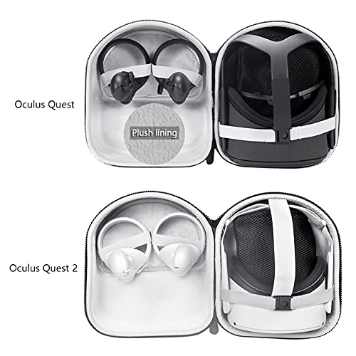 Cuawan Oculus Quest 2 Accessories-Hard Protective Case Storage Bag Carrying for VR Headset, Portable and Lightweight Bump Prevention, Gaming Glasses Case, Grey