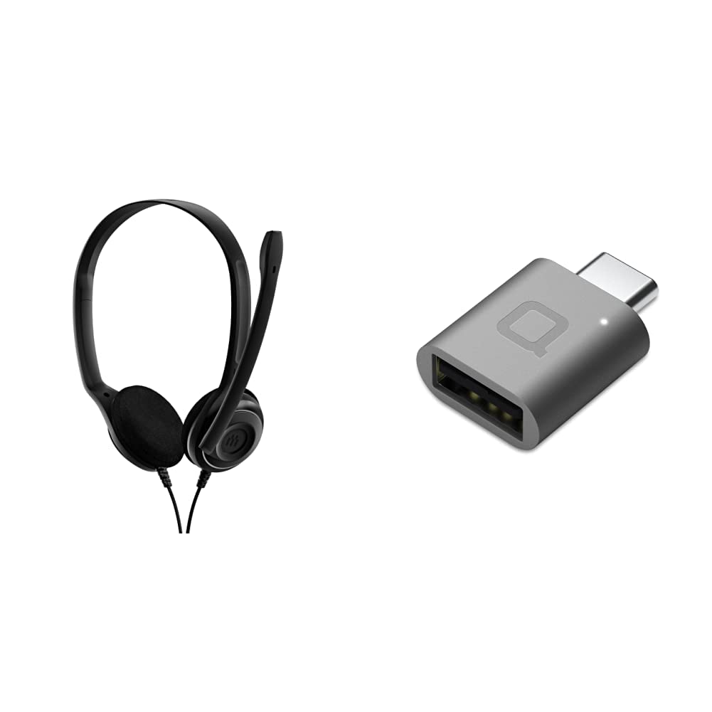EPOS Consumer Audio Sennheiser PC 8 USB Stereo USB Headset + Nonda USB-C to USB 3.0 Adapter