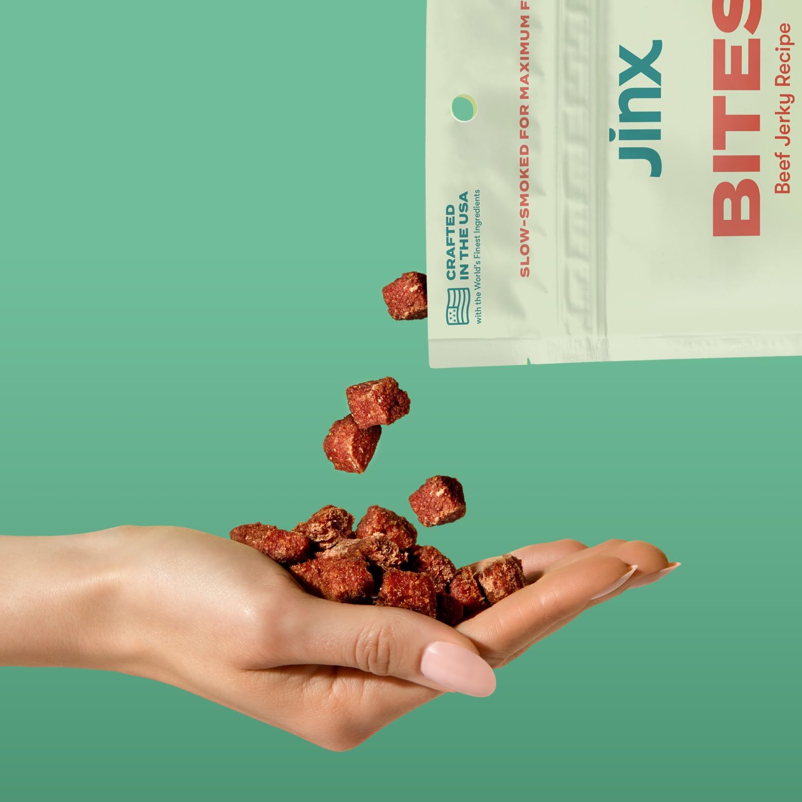 Jinx Beef Bites, Soft Jerky Dog Treats, Bite-Sized Snack, Low-Calorie and Packed with Flavor, Slow-Smoked Real Beef & Liver, No Fillers, 5oz, 6 Pack