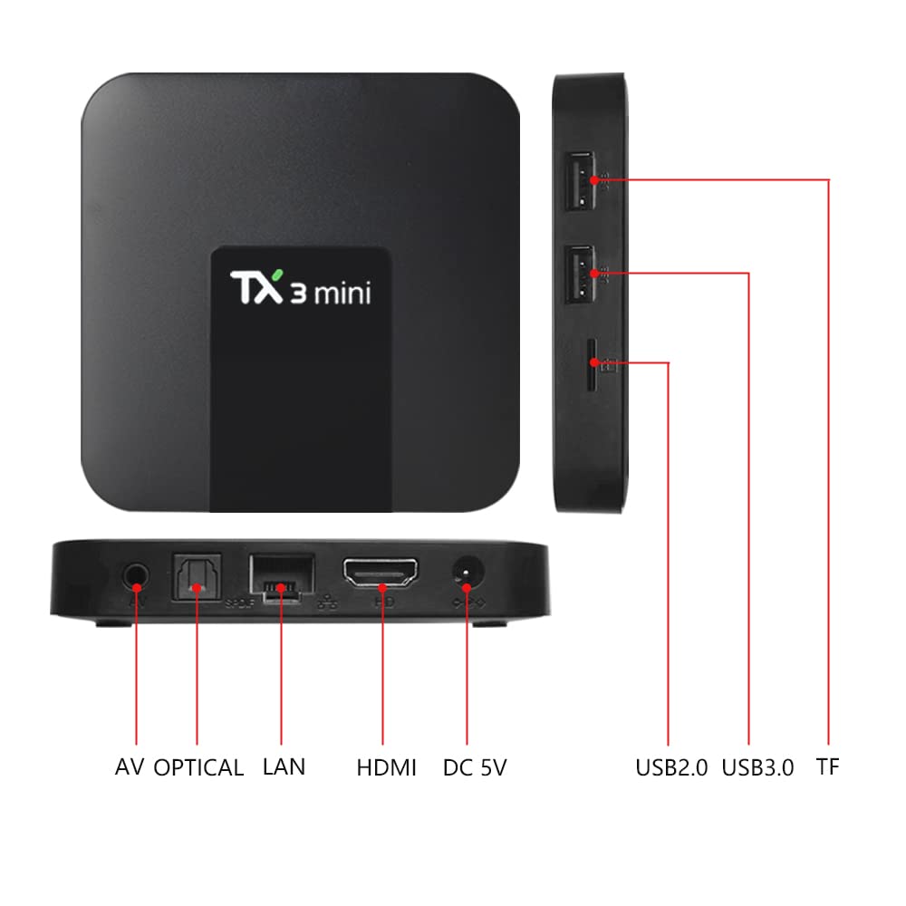 FRIGEDAEG TX3 Game Console with 50000+ Games ,Wireless Video Game Console for PC/TV/Projector,EmuELEC 4.3/Android 8.1/CoreELEC System 3 in 1, 4K HD Output,2.4G+5G Dual-Band WiFi. (128GB)