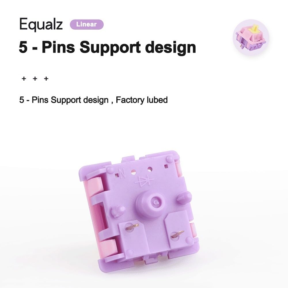 EQUALZ Banana Split Switch, 5Pin Linear MX Switches for Custom Gaming Mechanical Keyboard (Color : Banana Split 62g, Size : 70PCS)