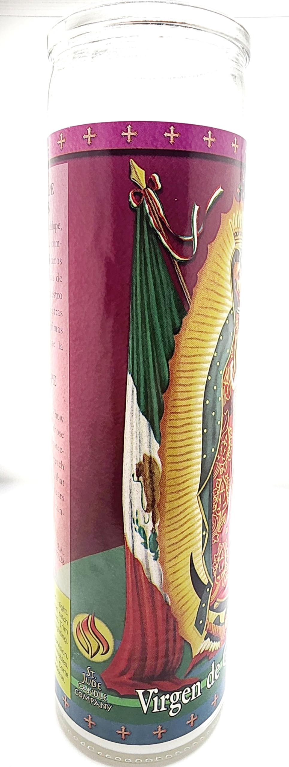 Generic Virgen De Guadalupe Prayer Candle-Long Lasting, Premium Wax- Our lady of Guadalupe Candle -Devotional Candle, Religious candle, and Spritual Devotional, White