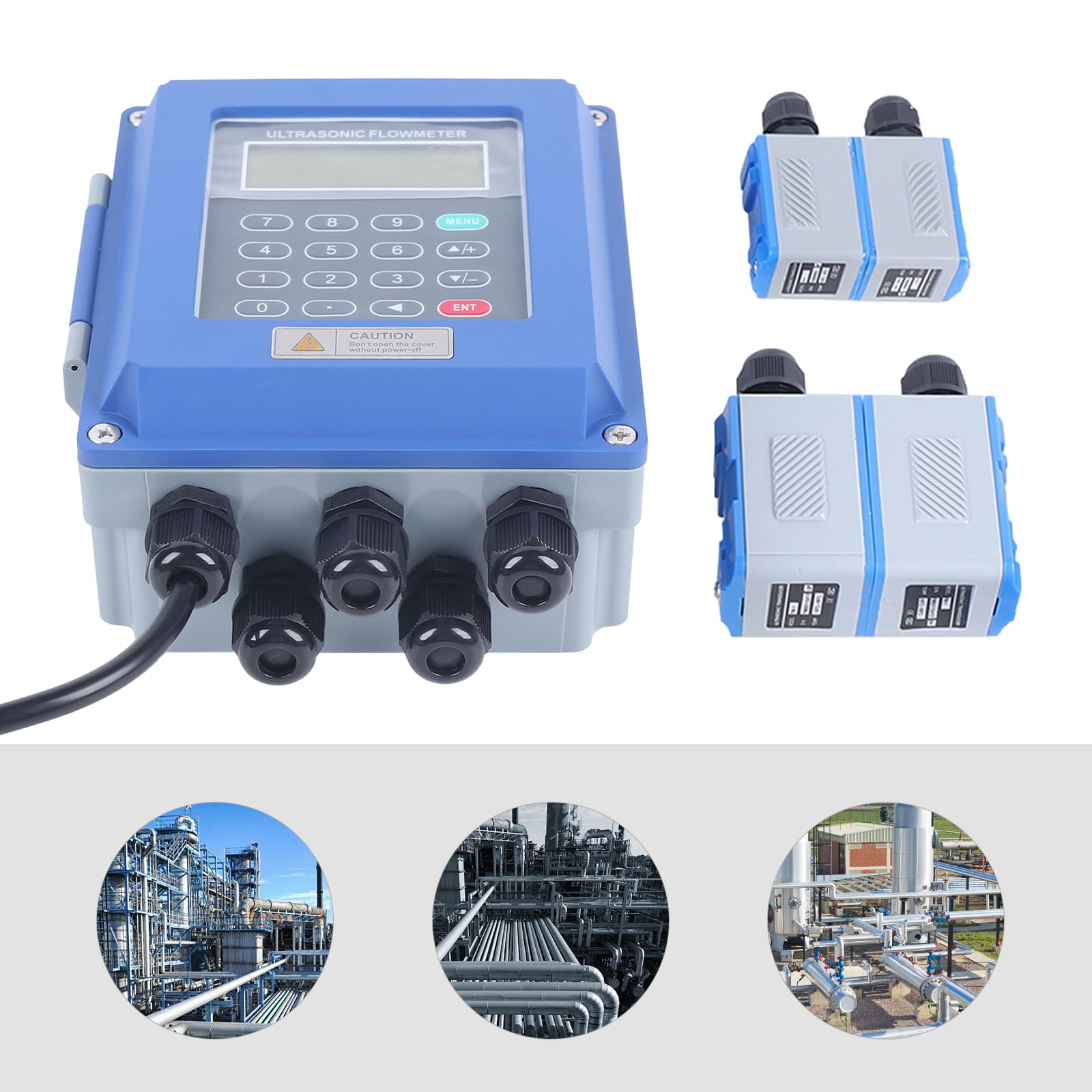 HYDIYGT Handheld Ultrasonic Flowmeter Clamp On Flow Meter Portable Liquid Flow Meter with TS-2,TM-1 Transducers for Copper and PVC Pipes
