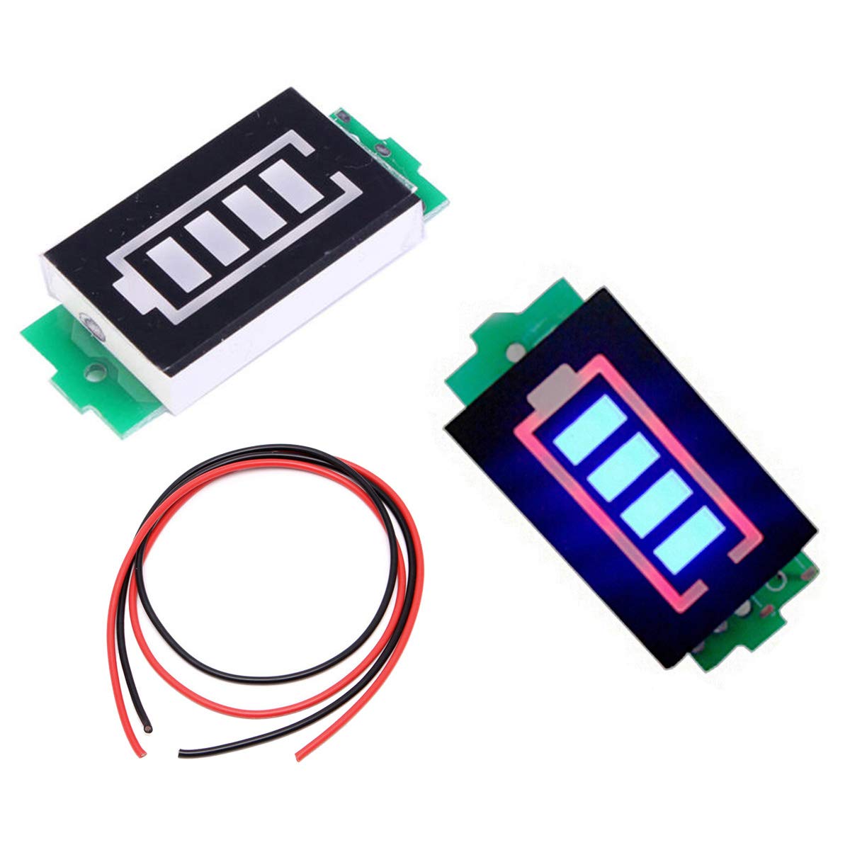 DAOKI 2Pcs 3S 12.6V Battery Capacity Indicator Module Lithium Lipo Battery Capacity Tester Li-Ion Module 4 Sections Blue LED Display Electric Vehicle