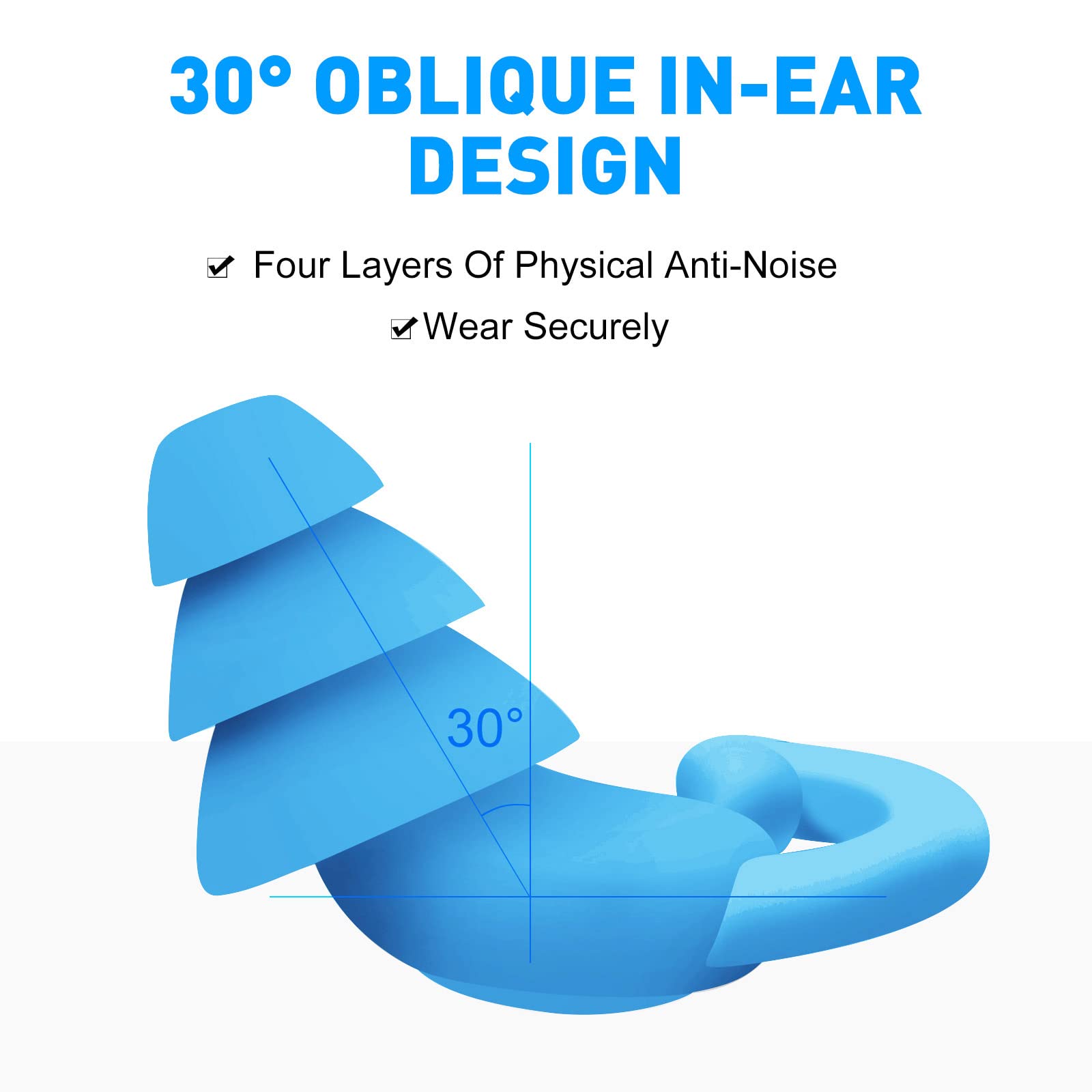 Ear Plugs for Sleeping Noise Cancelling,Noise Cancelling Ear Plugs, for Work, Travel, and All Loud Events,Blue