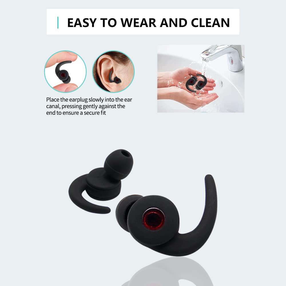 Ear Plugs for Sleeping Noise Cancelling β Super Soft, Reusable Hearing Protection in Flexible Silicone, Noise Cancelling Earbuds for Sleep - 6 Ear Tips in S/M/L β 25dB Noise Cancelling