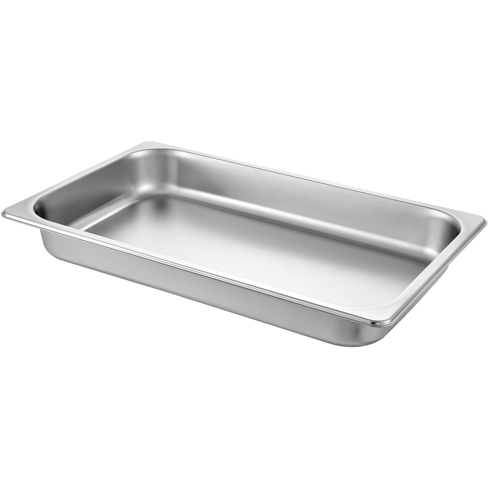 Mophorn Hotel Pans Full Size 2.5 Inch Deep, Steam Table Pans 6 Pack, 22 Gauge/0.8mm Thick Stainless Steel Hotel Pan Anti Jam Steam Table Pan
