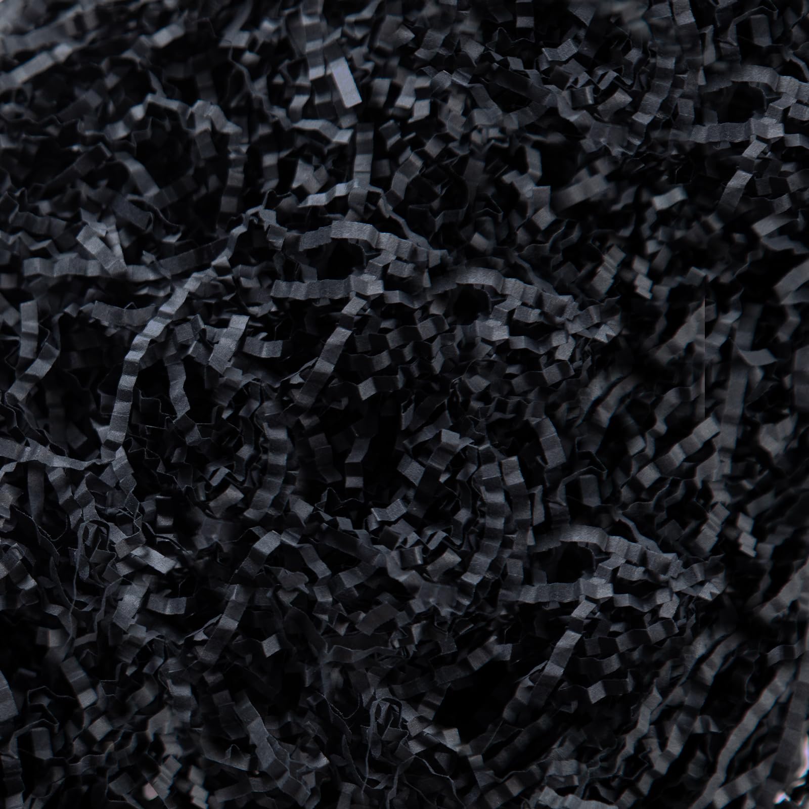 Gloreyan 1/2LB Crinkle Cut Paper Shred, Black Raffia Paper Sherd Filler Grass for Gift Wrapping Basket Filling Birthdays Weddings Party Supply