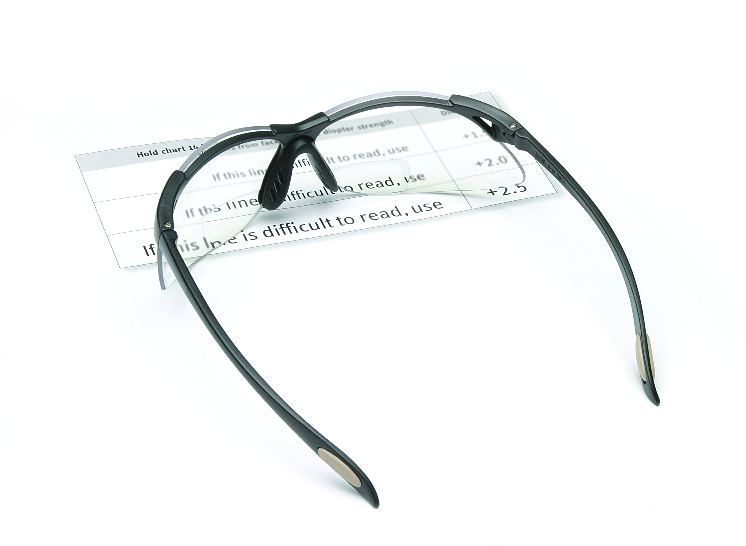 UVEX by Honeywell A952 Reader/Magnifier Series Black Frame, +2.5 Diopter Clear Lens with Anti-Scratch Hardcoat