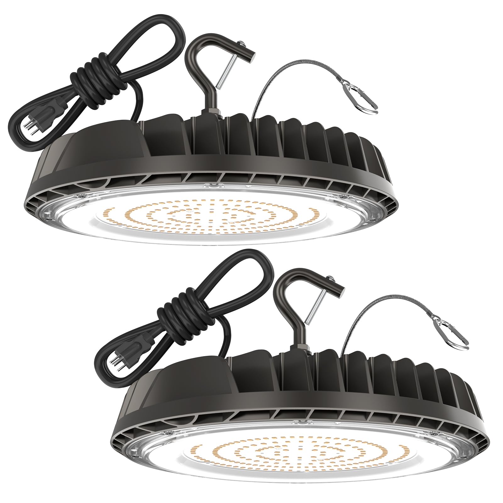 HYPERLITE high Bay led Shop Lights: 250W UFO led high Bay Light for Warehouse Factory barn Shop Garage Gym Lighting