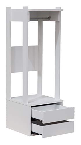 Kings Brand Furniture β Corry Open Wardrobe Armoire Closet with 2-Drawers, White