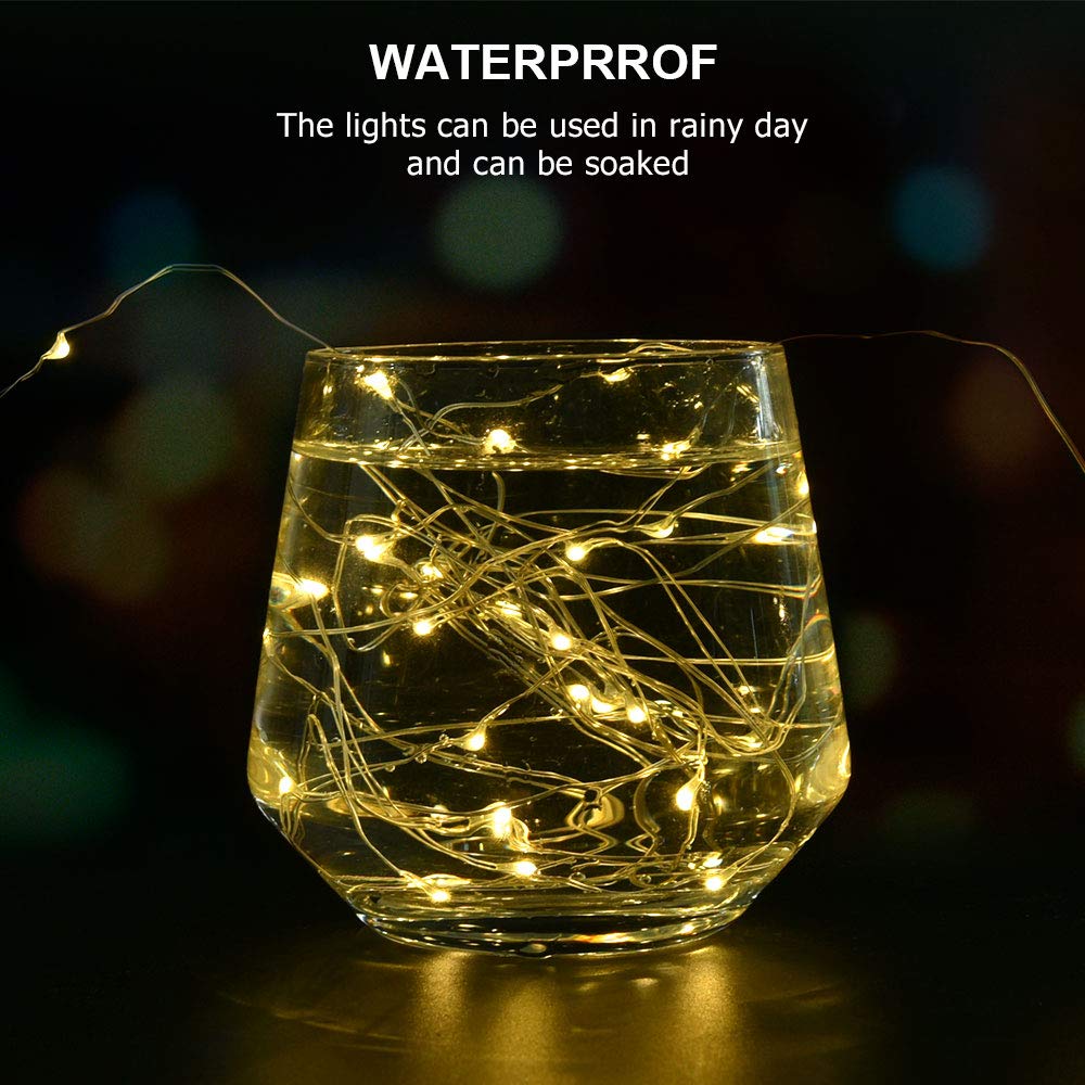 Solar String Lights, Ankway 200 LED Fairy Lights 8 Modes 3-Strands Copper Wire 72 ft Waterproof IP65 Solar String Lights Outdoor Indoor Patio Garden Christmas Decorative (Warm White)