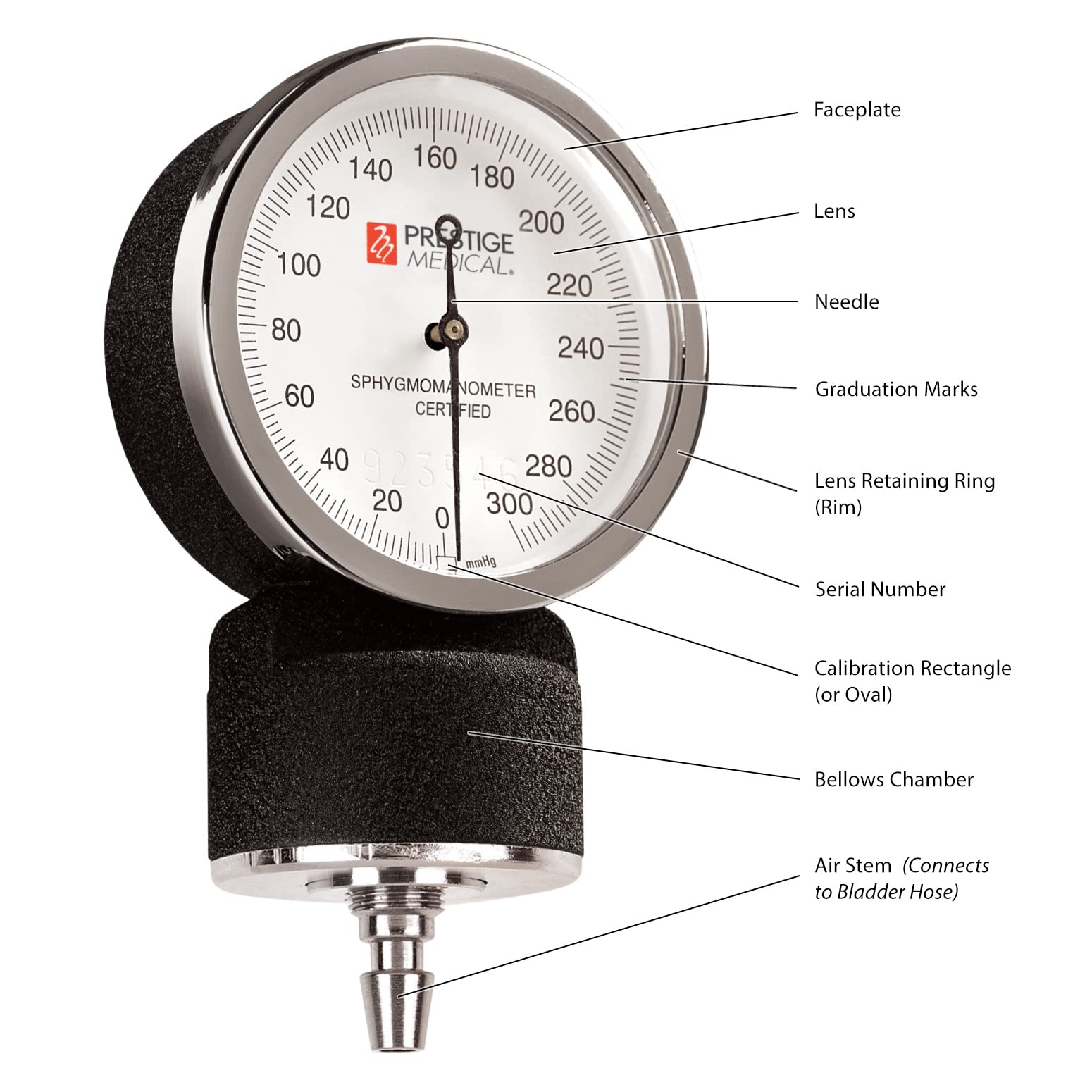 Prestige Medical Premium Adult Aneroid Sphygmomanometer, Cats Black & White