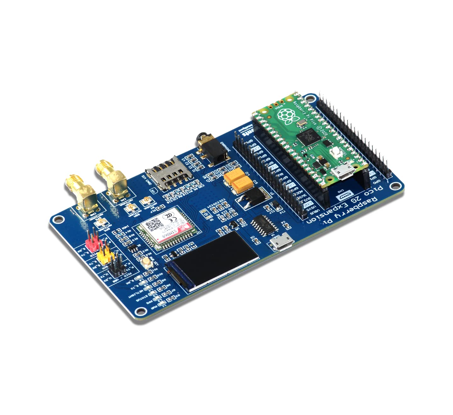 sb components Raspberry Pi Pico with Pico 2G Expansion Quad-Band GSM/GPRS/GNSS Expansion for Raspberry Pi Pico, Adds Cellular and GPS Support to The Pico