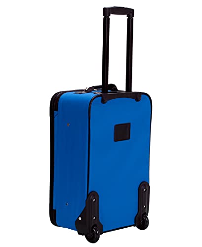 Rockland Fashion Softside Upright Luggage Set,Expandable, Blue, 2-Piece (14/19)