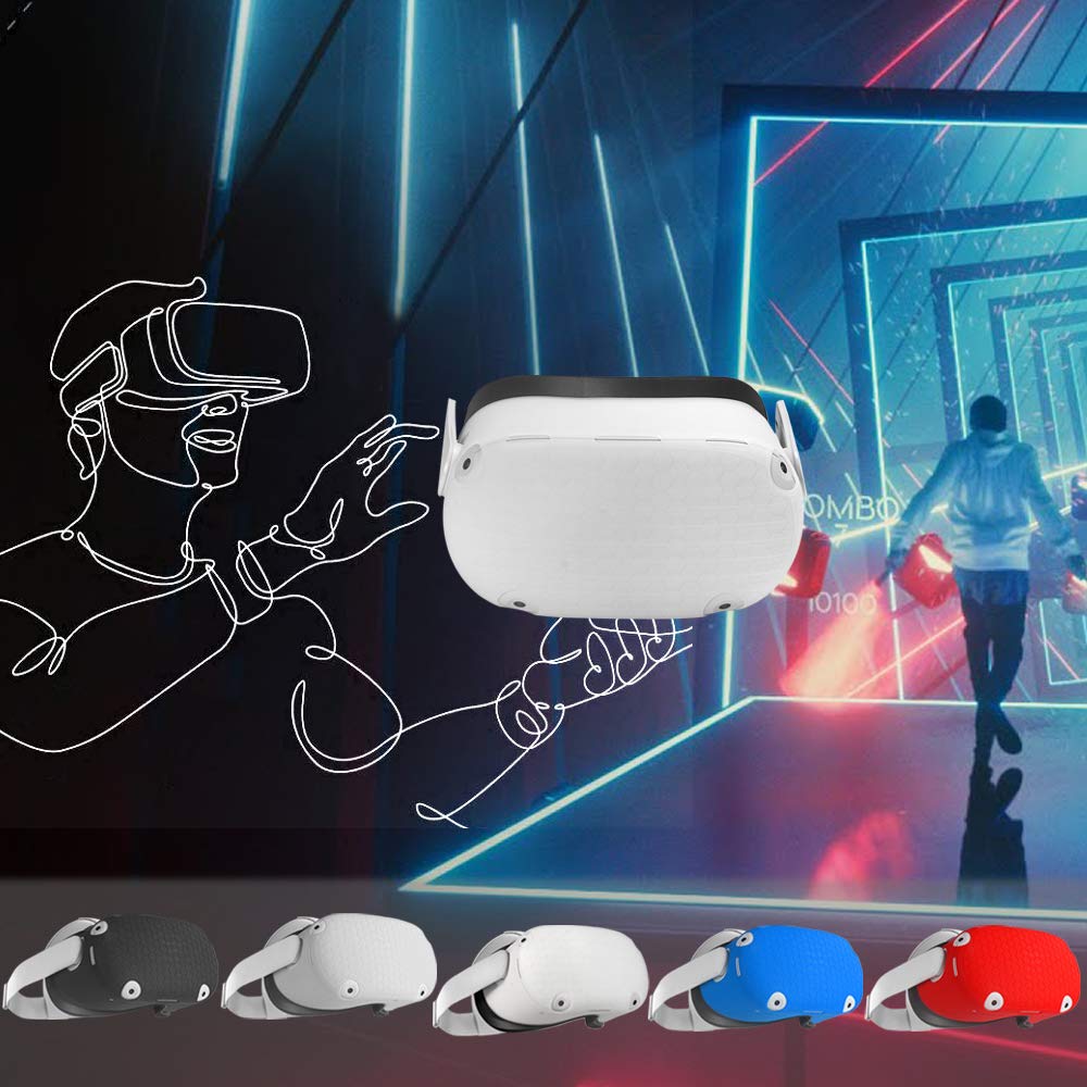 Vakdon VR Shell Protective Cover Compatible for Oculus/Meta Quest 2 Front Face Protector Cover Anti Scratch Anti Dust Anti Shock, Soft and Washable (Transparent)