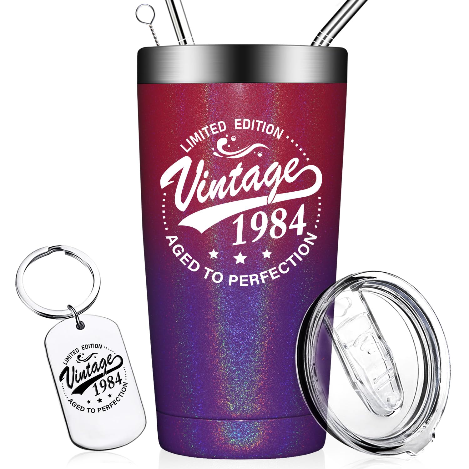 DOEARTE 40th Birthday Gifts Women - Vintage 1984 20oz Tumbler - 40th Birthday Decorations for Women - 40 Years Old Birthday Gift Ideas for Women
