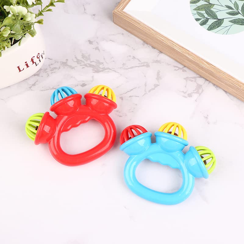 Fublazeze 1Pc Plastic Infant Comfort Rattle 0-3 Years Old Ringing Three-Headed Bell Color Baby Hand Grabbing Rattle
