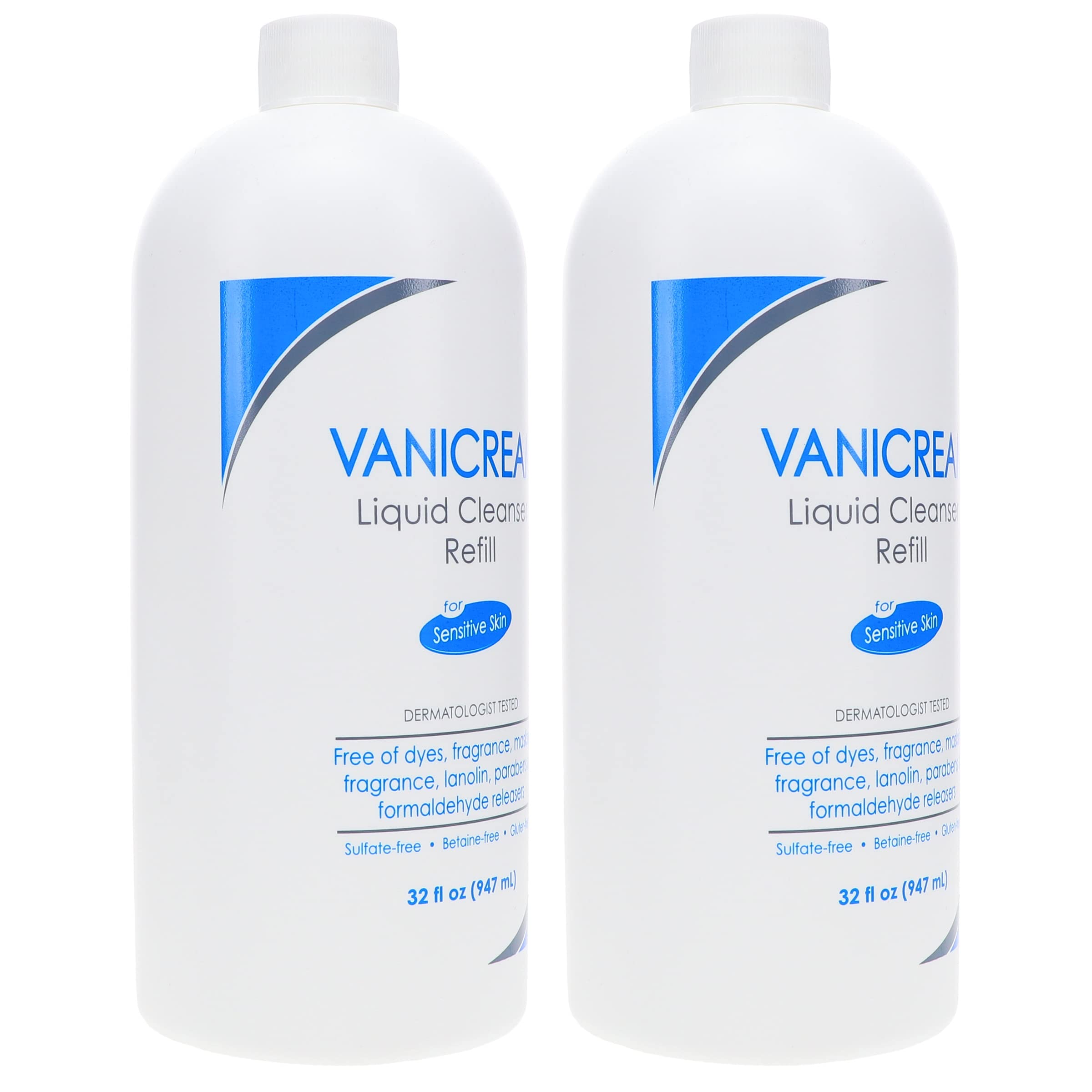 Vanicream Free & Clear Liquid Cleanser Refill 32 oz (Pack of 2)