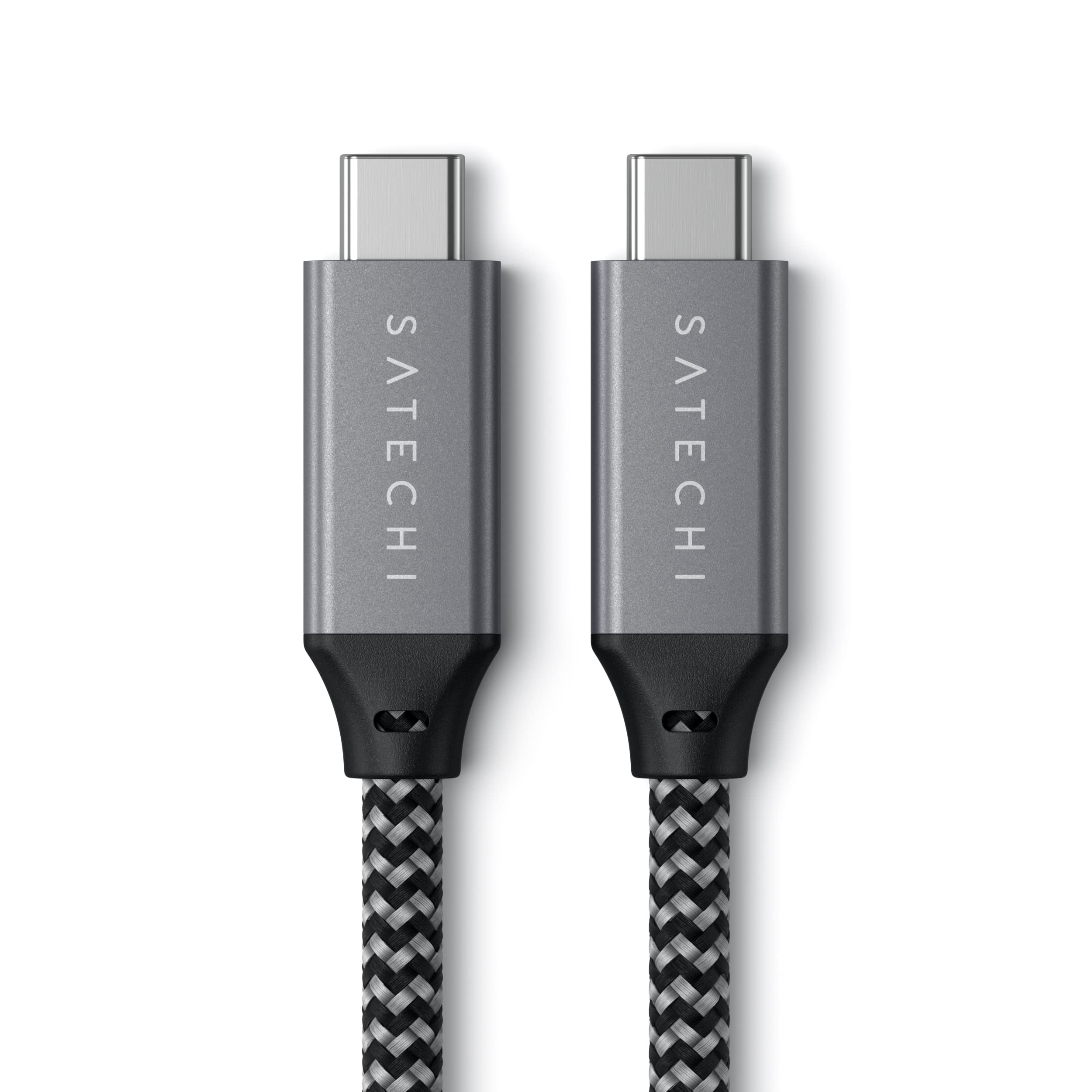 Satechi USB C to USB C 4.0 Pro Cable, 140W Power Delivery, 8K Resolution @ 60Hz, 4K @ 120Hz Single or 4K @ 60Hz Dual Display, 40Gbps Data Transfer, Downward Compatible to 2.0 USB C Devices (10in/25cm)
