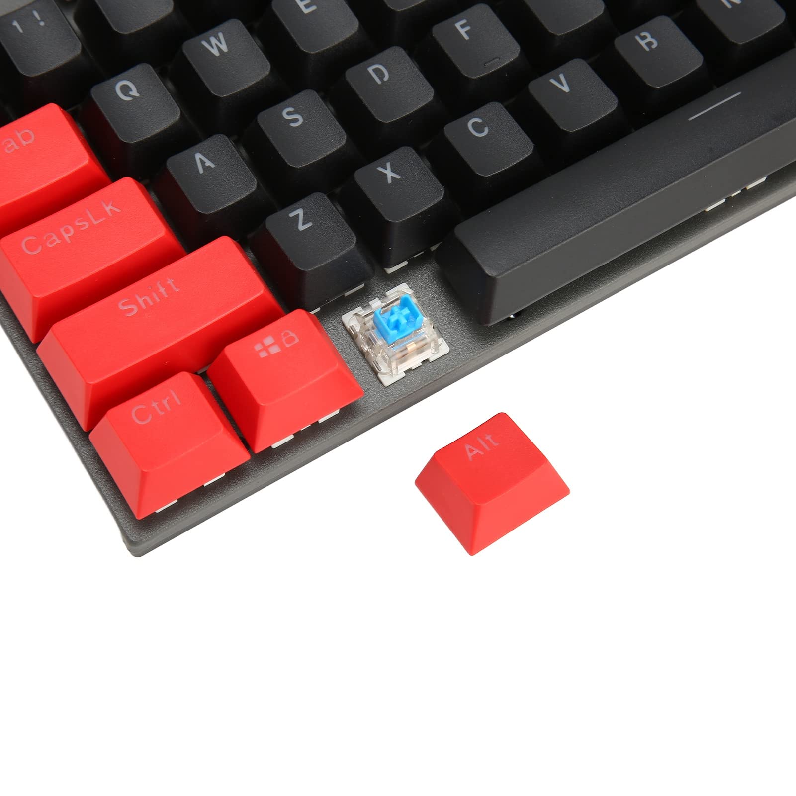 Garsentx Mechanical Gaming Keyboard, 87 Keys Waterproof Blue Switch USB Wired Office Keyboard with RGB Breathing Backlit, Quick Response, for Laptop Desktop PC (Wired Black Red)