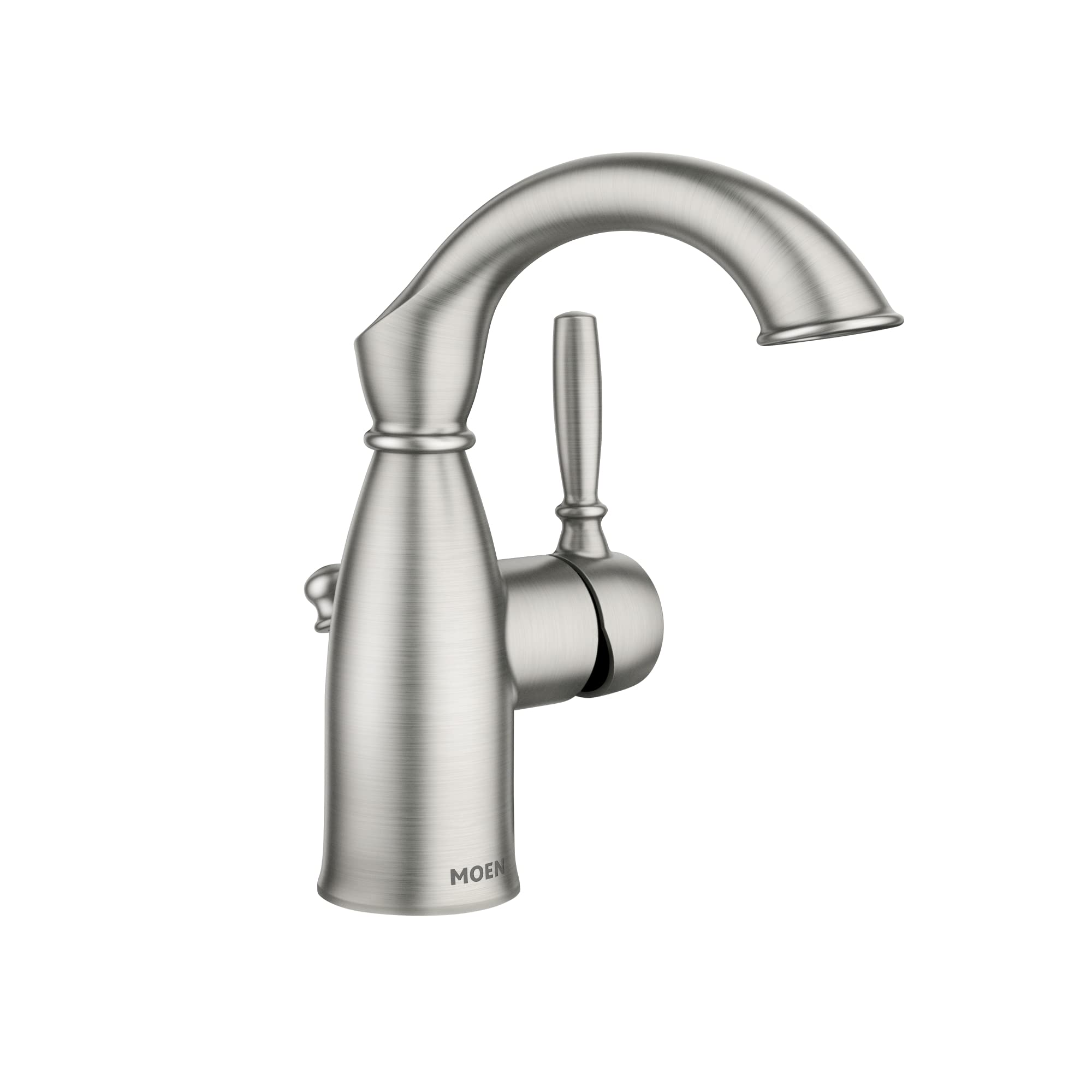 Moen Sarona Spot Resist Brushed Nickel One-Handle Single Hole Rustic Farmhouse Bathroom Sink Faucet with Optional Deckplate, 84144SRN