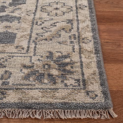 SAFAVIEH Samarkand Collection 6' x 9' Light Grey/Beige SRK106F Hand-Knotted Traditional Wool Area Rug