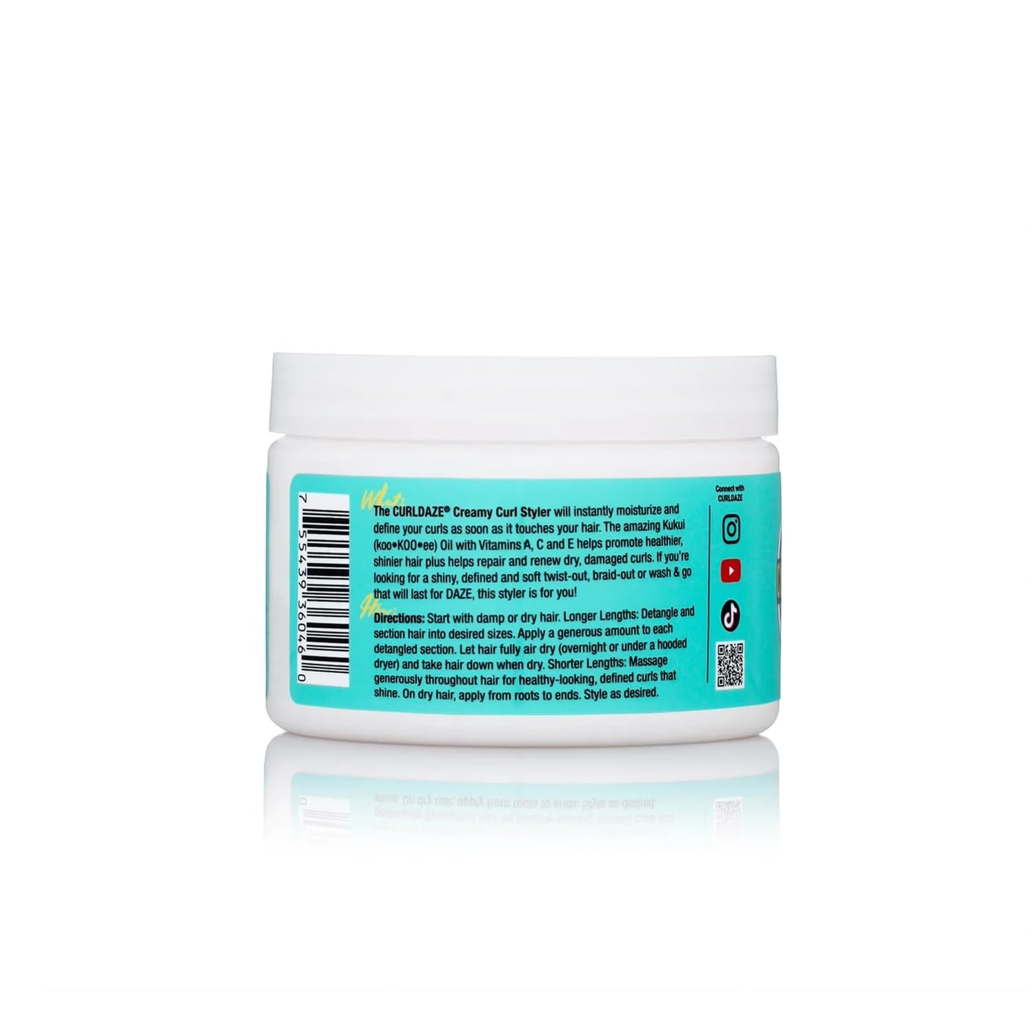 Curldaze Ultra Moisture Creme with Kukui Oil, Vitamins A, C, and E. Moisturizing and Styling Curl Creme for Curly Hair, Great for Twist-Outs, Braid Outs, Wash & Gos, Shines, Intensely Moisturizes