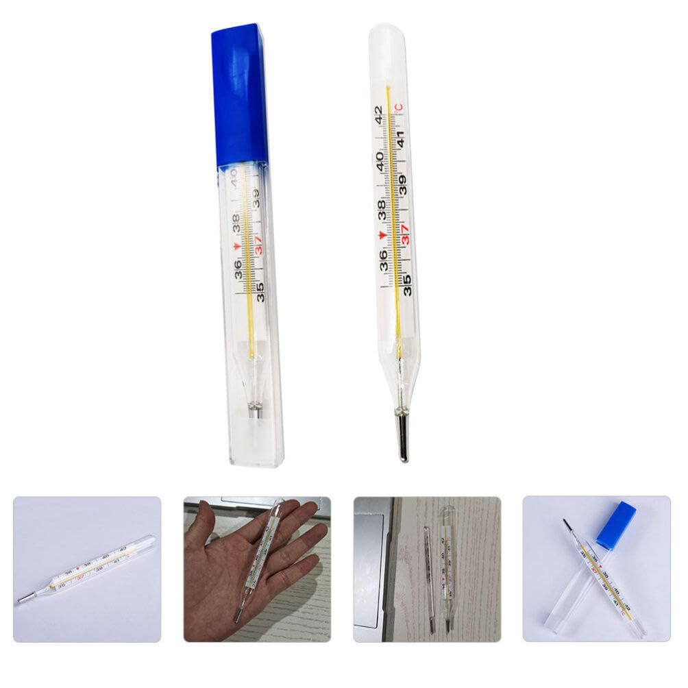 Healeved 4 Pcs Adult Temperature Measurement Glass Oral Temperature Fast Reading Temperature Home Supplies, Easy to Read