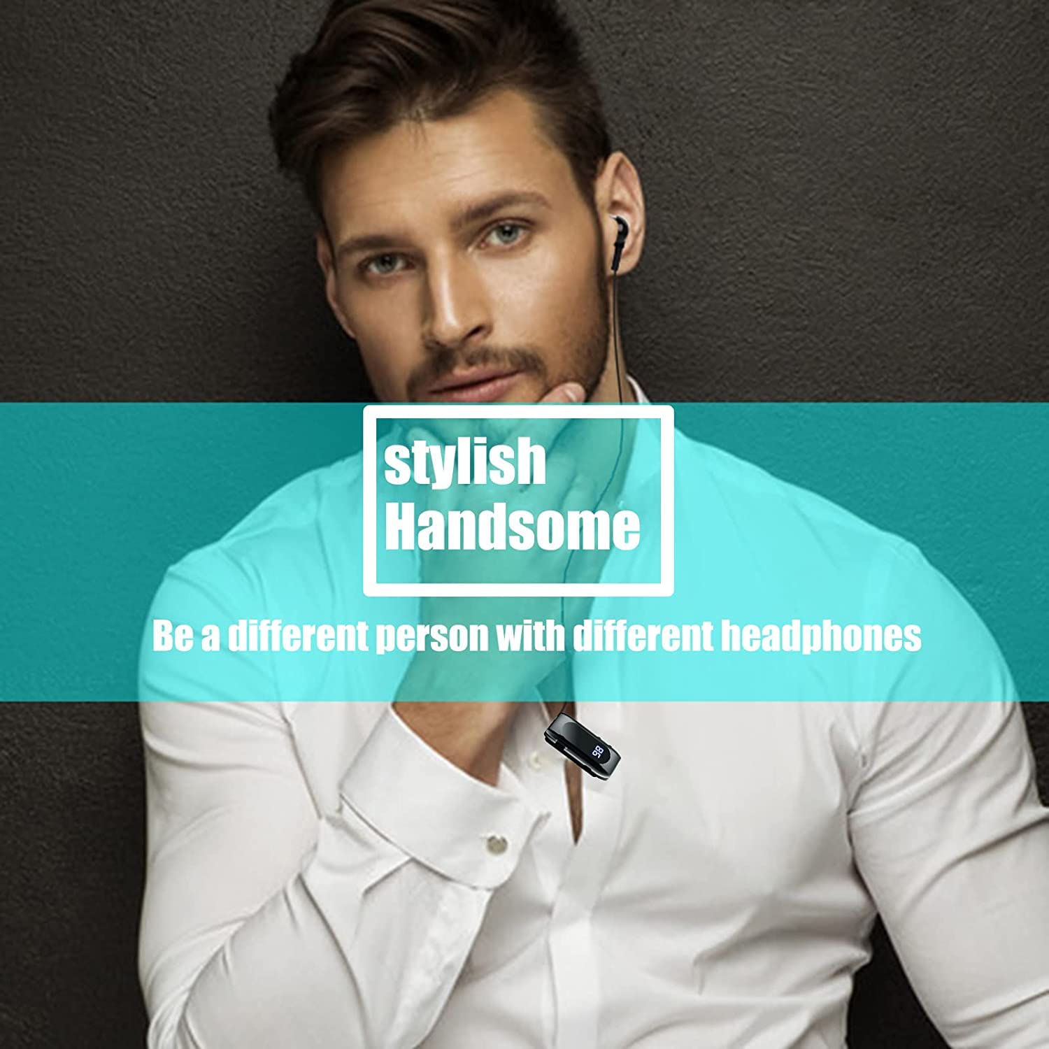 ESSONIO Earbud & in-Ear Headphones Bluetooth Headset Retractable Wireless Headset Headphone Wireless earpiece Cell Phone Wired Earbud for Trucker for Business Meeting Headphones Clip on Earbud