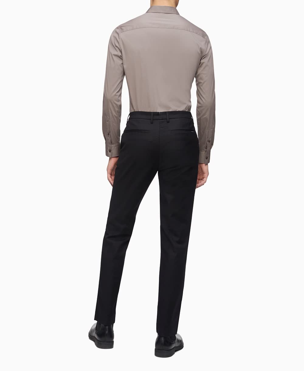 Calvin Klein Men's Modern Stretch Wrinkle Resistant Chino Pants in Slim Fit, Black, 38x32
