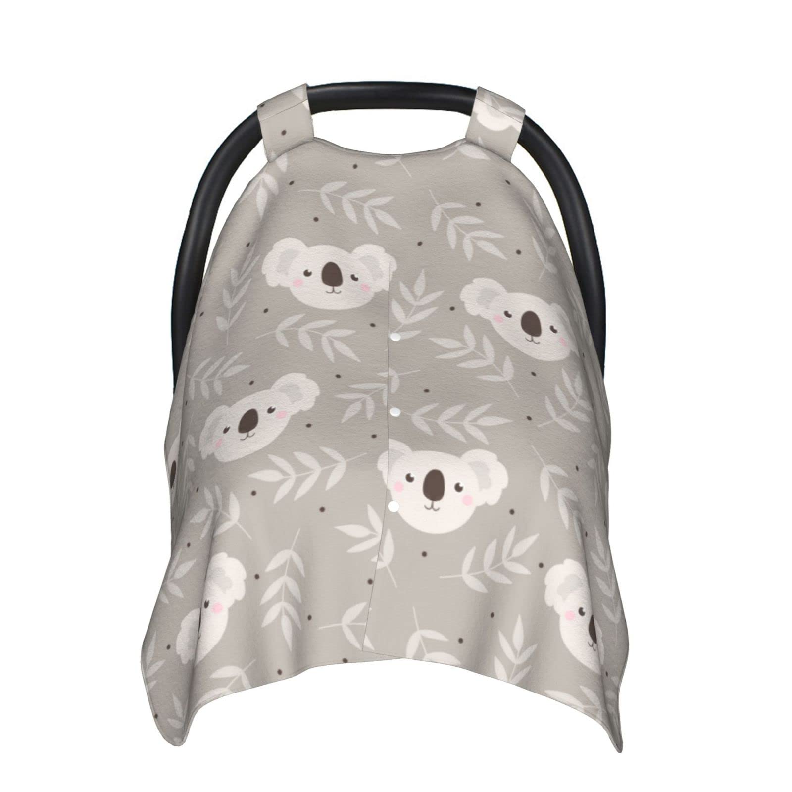 Rutiea Seamless Pattern with Cute Koala Car Seat Cover for Babies, Peekaboo Opening Minky Carseat Canopy Stroller Cover for Newborn, Mom Nursing Breastfeeding Covers, Blanket for Infant Toddler