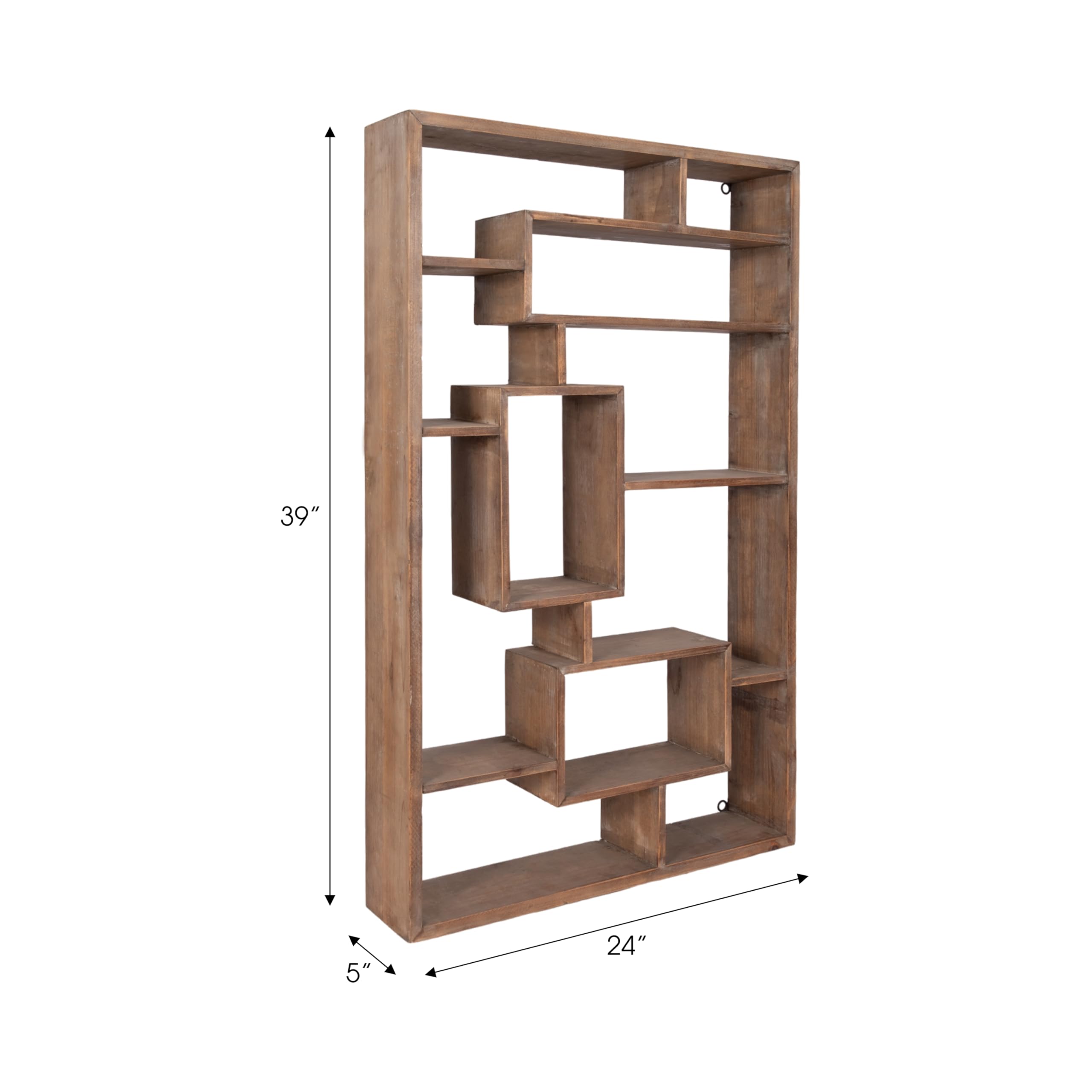 Sagebrook Home Wooden Geometric Wall Shelf